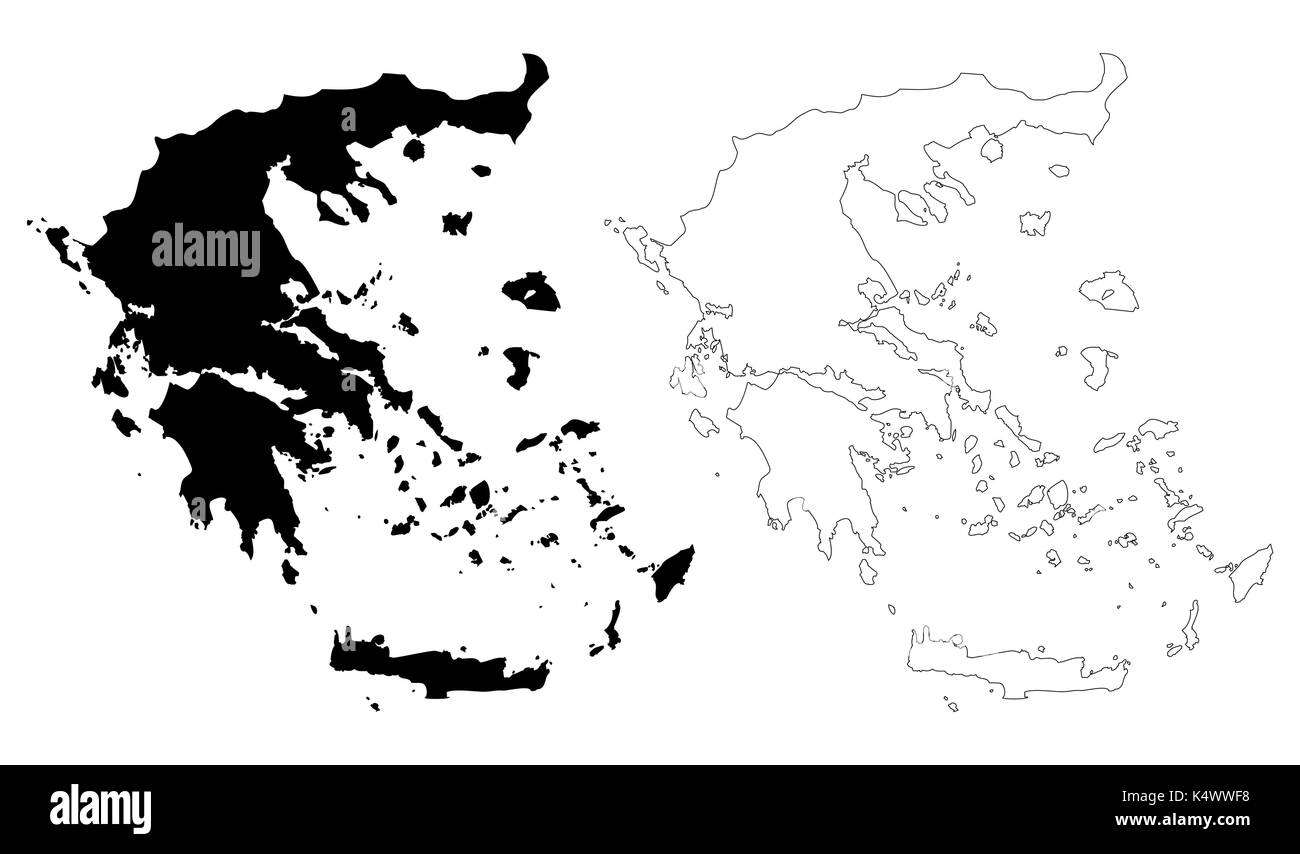 Greece map vector hi-res stock photography and images - Alamy