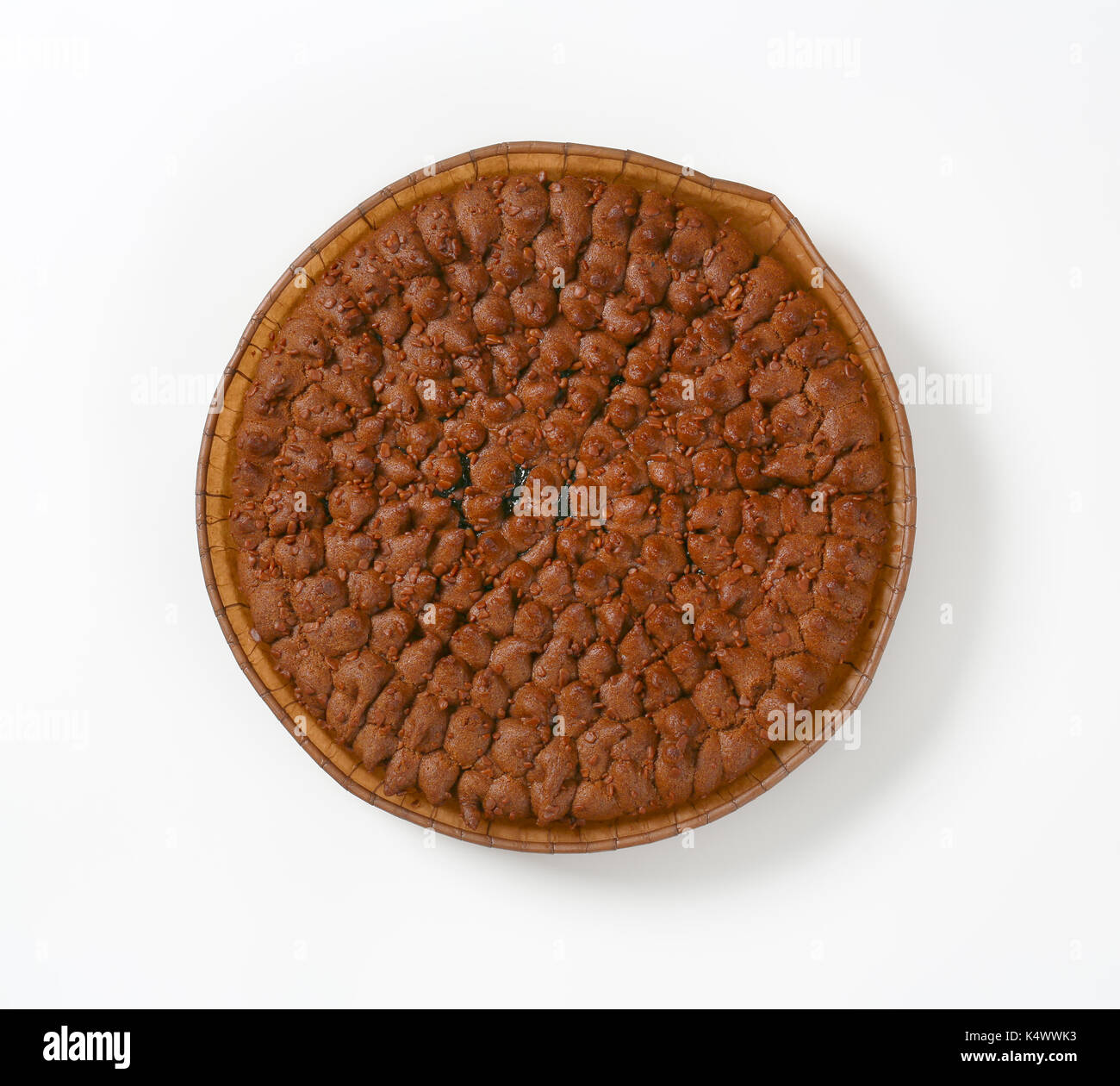 homemade chocolate round cake on white background Stock Photo - Alamy