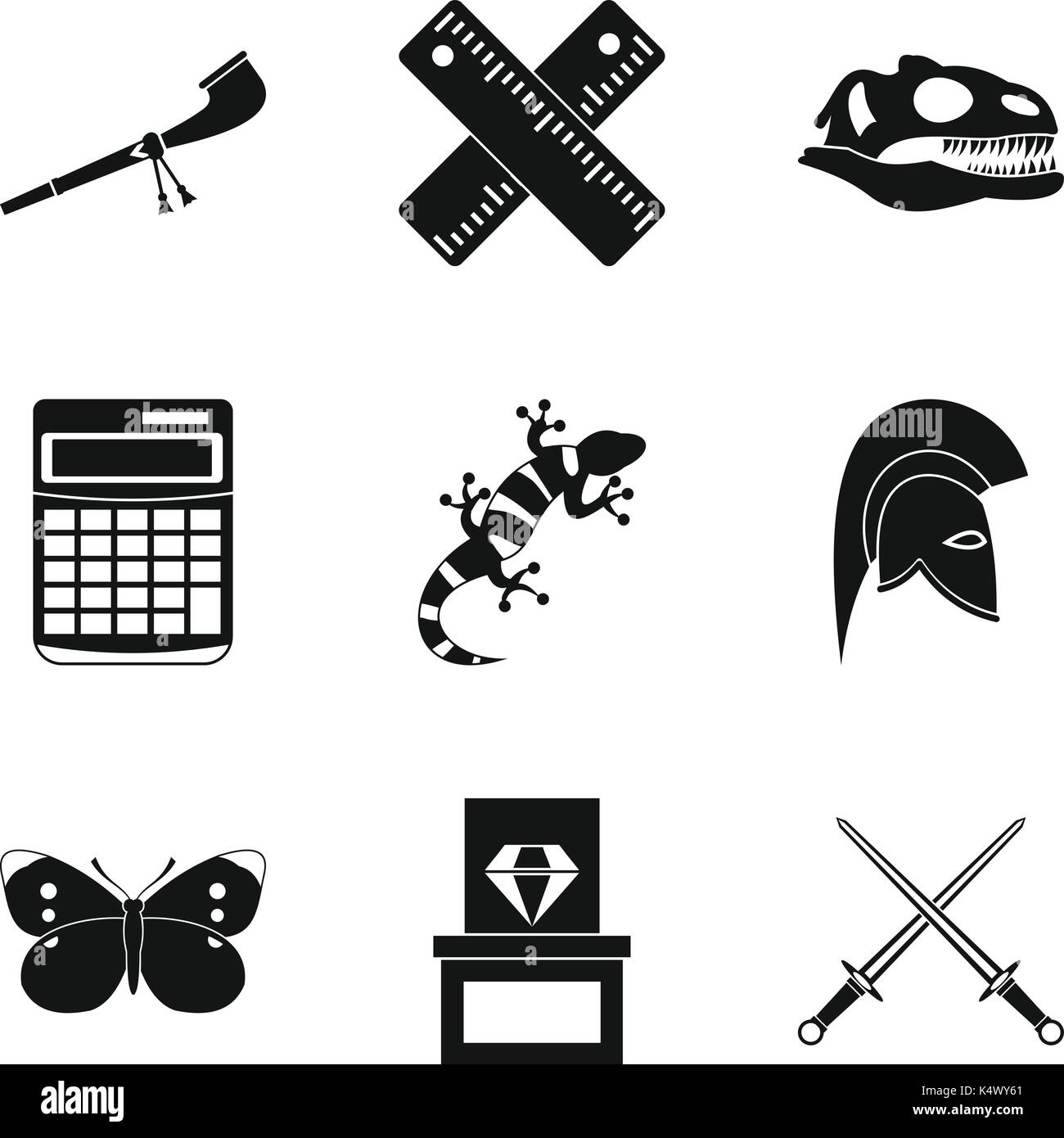 Animal of the past icons set, simple style Stock Vector Image & Art - Alamy