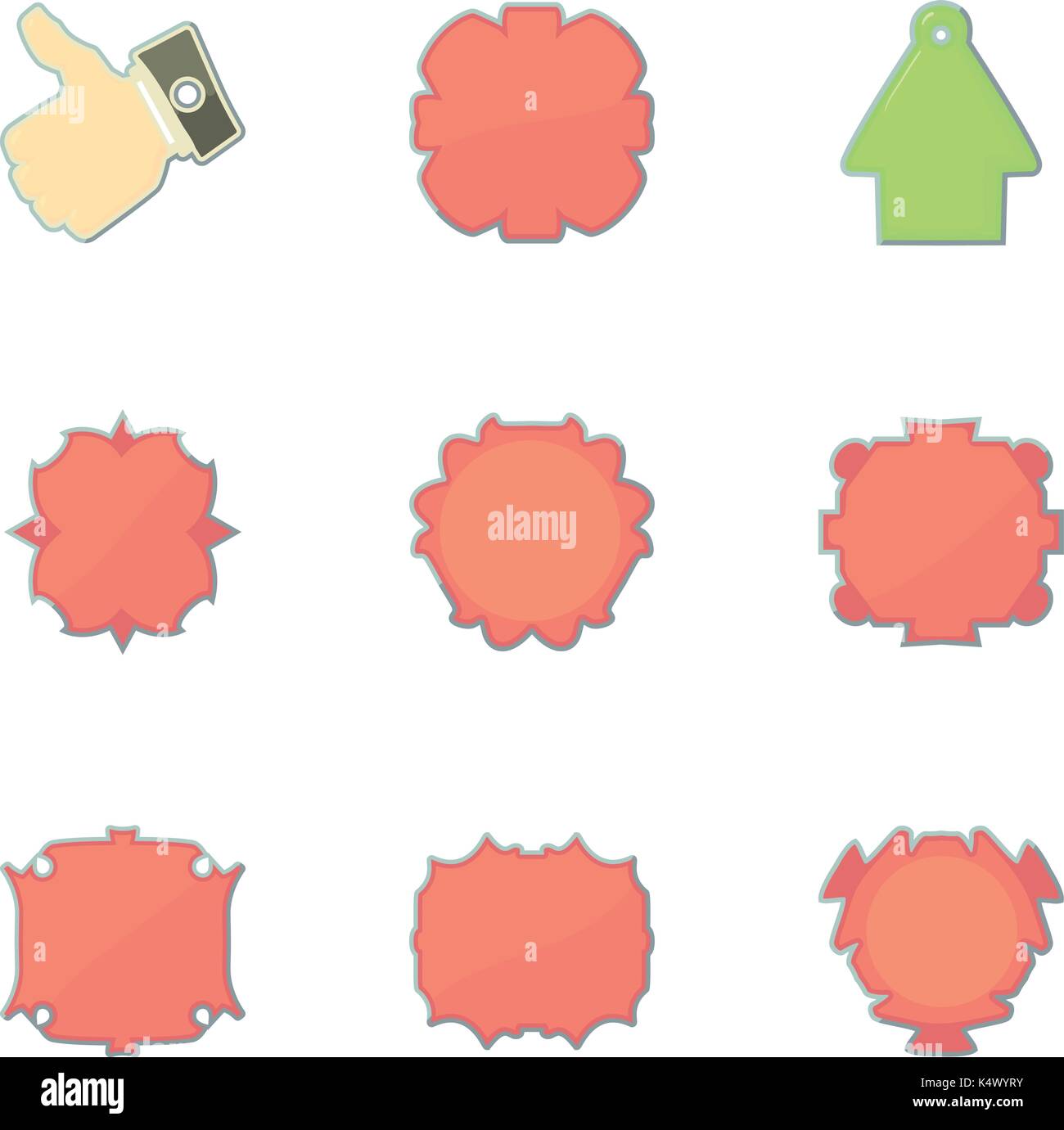 Market labels icons set, cartoon style Stock Vector Image & Art - Alamy