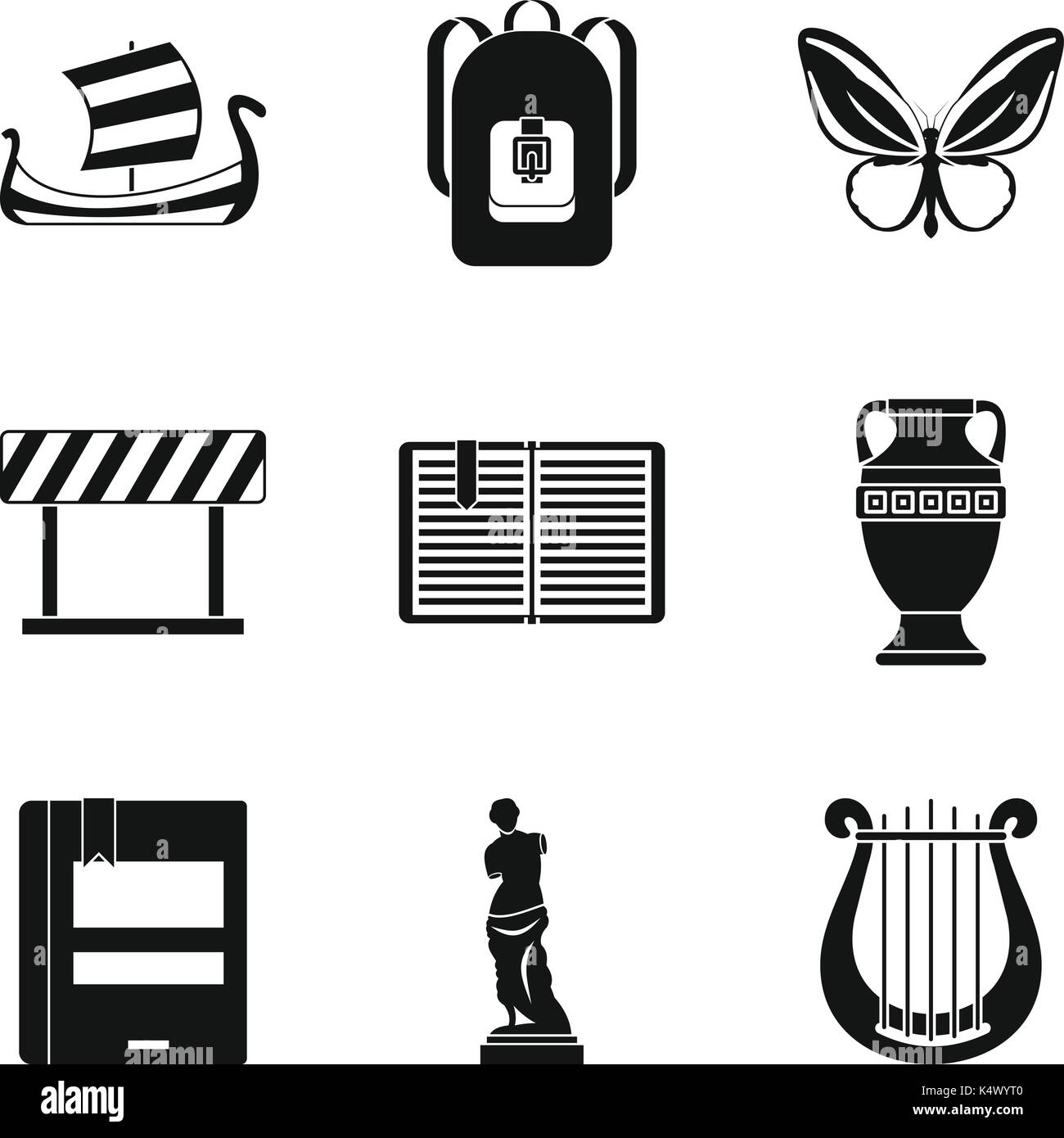 Ancient greece icons set, simple style Stock Vector Image & Art - Alamy