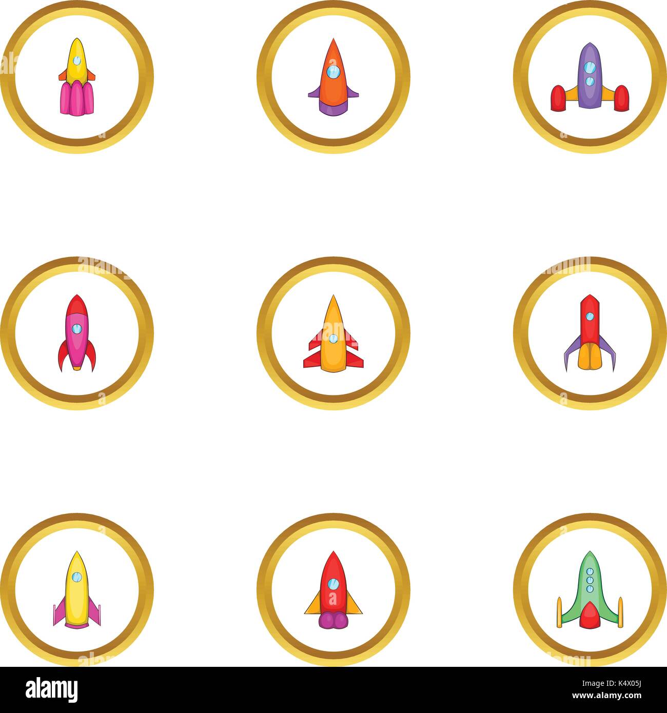 Spacecraft icons set, cartoon style Stock Vector Image & Art - Alamy