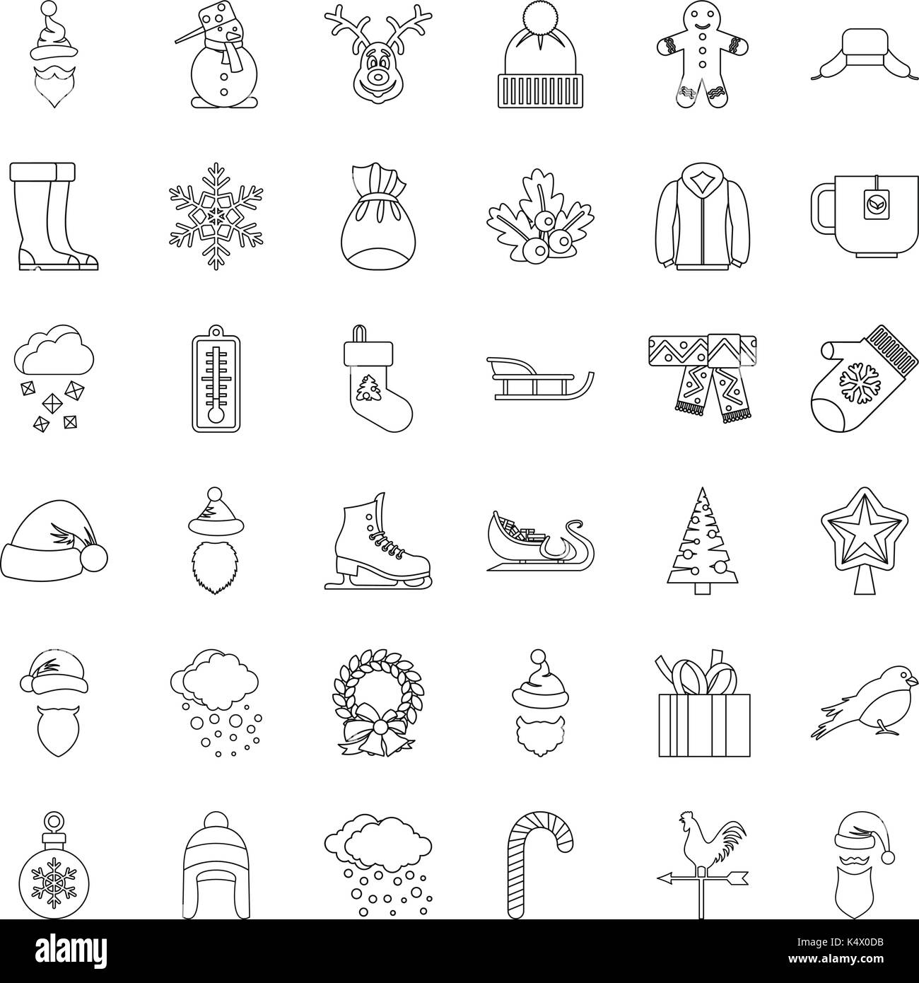 Snow icons set, outline style Stock Vector Image & Art - Alamy