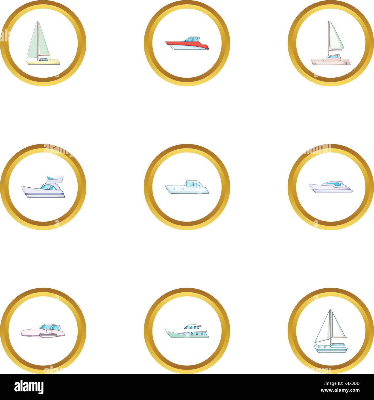 Vessel icons set, cartoon style Stock Vector Image & Art - Alamy