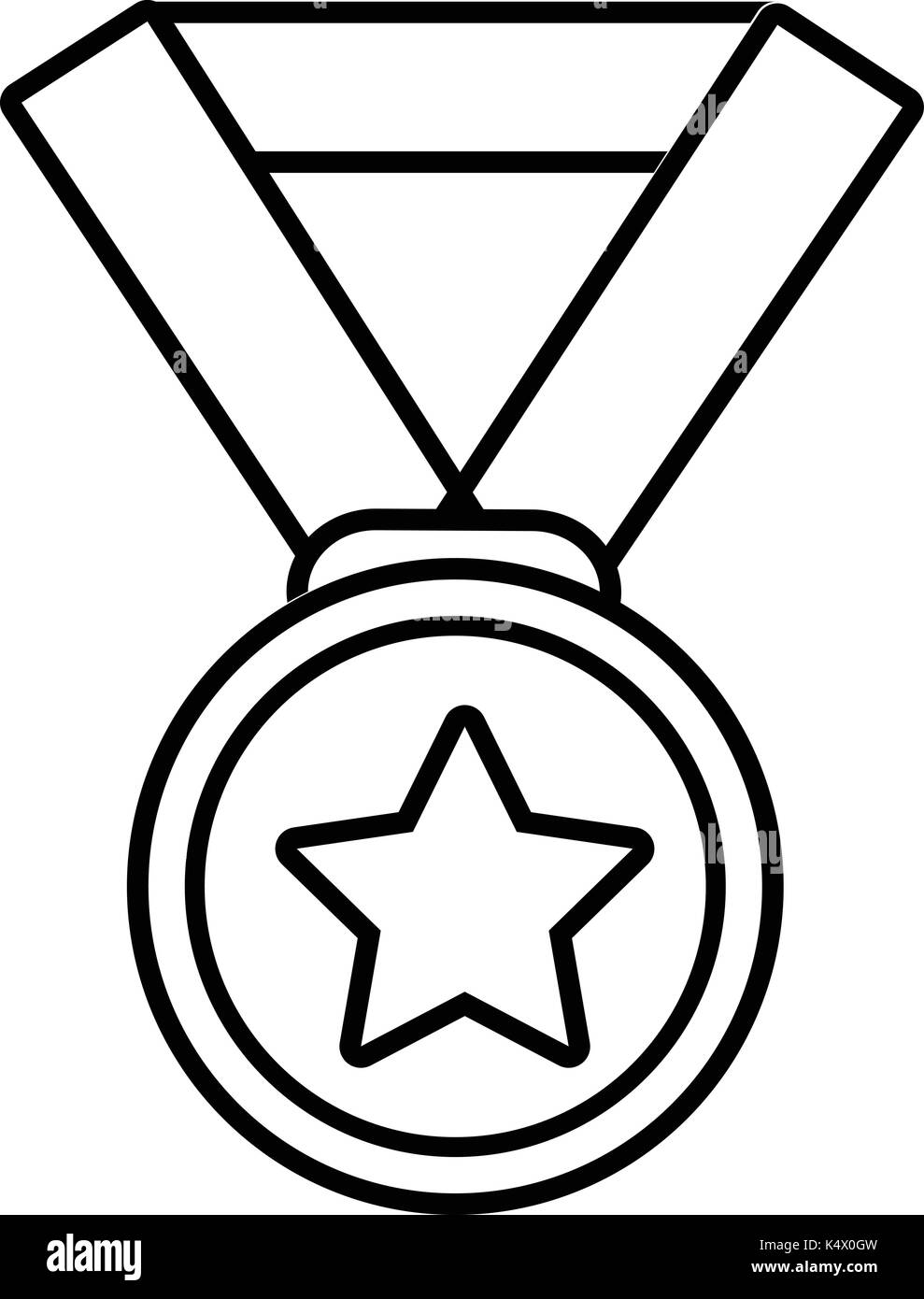 Hockey champion medal icon , outline style Stock Vector Image & Art - Alamy