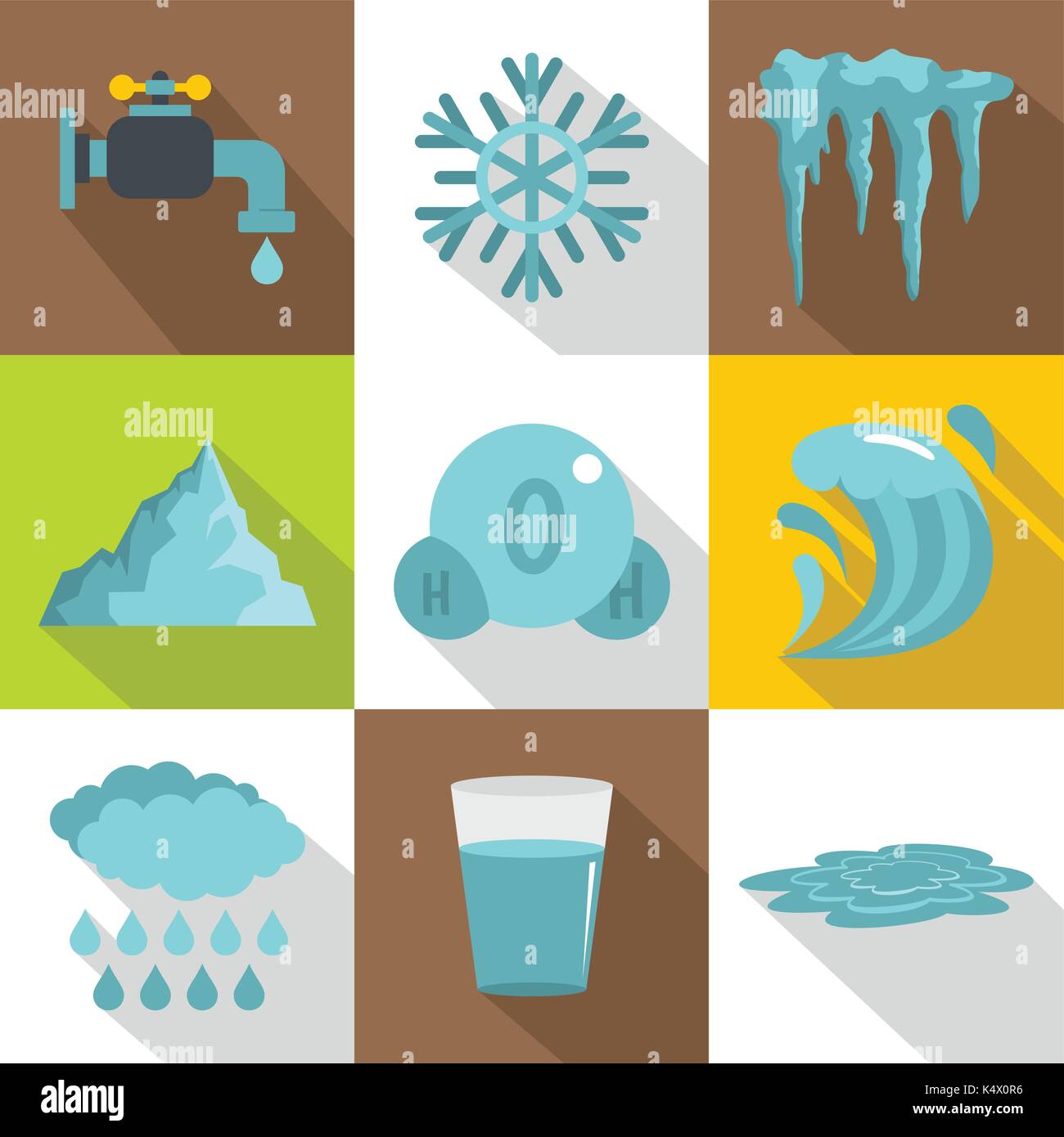 Different water form icon set, flat style Stock Vector Image & Art - Alamy