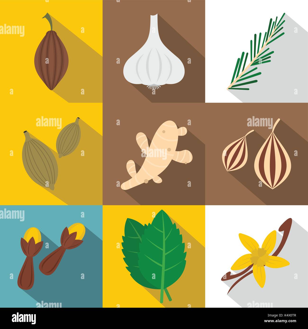 Spices icon set, flat style Stock Vector Image & Art - Alamy