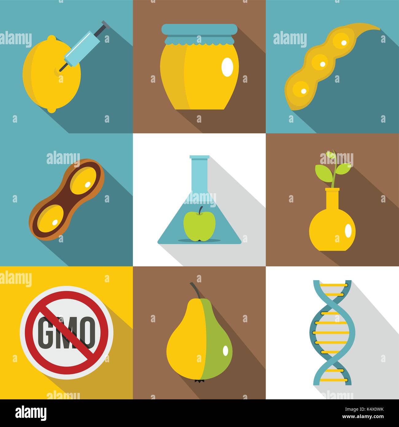 GMO laboratory icon set, flat style Stock Vector Image & Art - Alamy