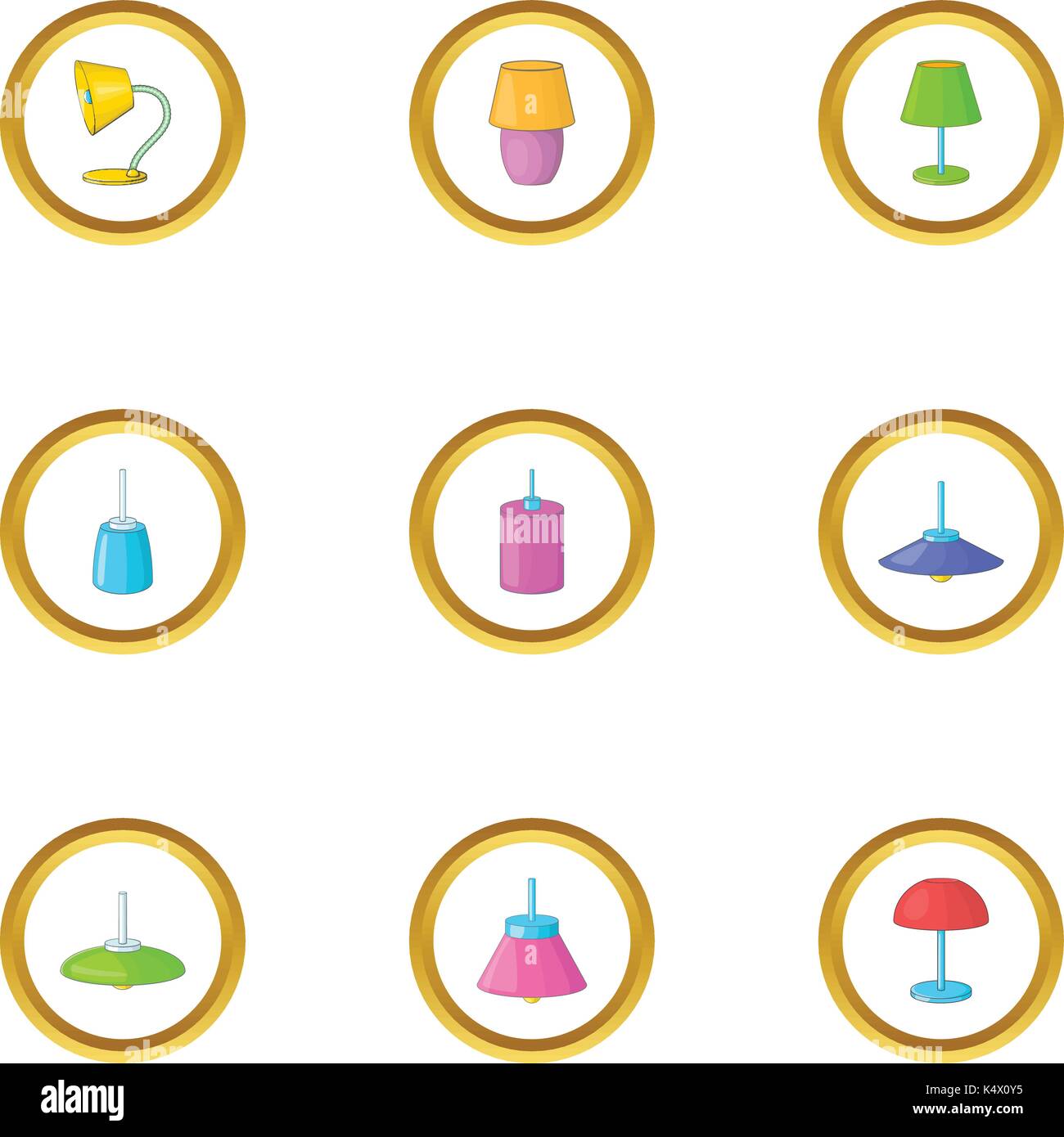 Lighting icons set, cartoon style Stock Vector Image & Art - Alamy