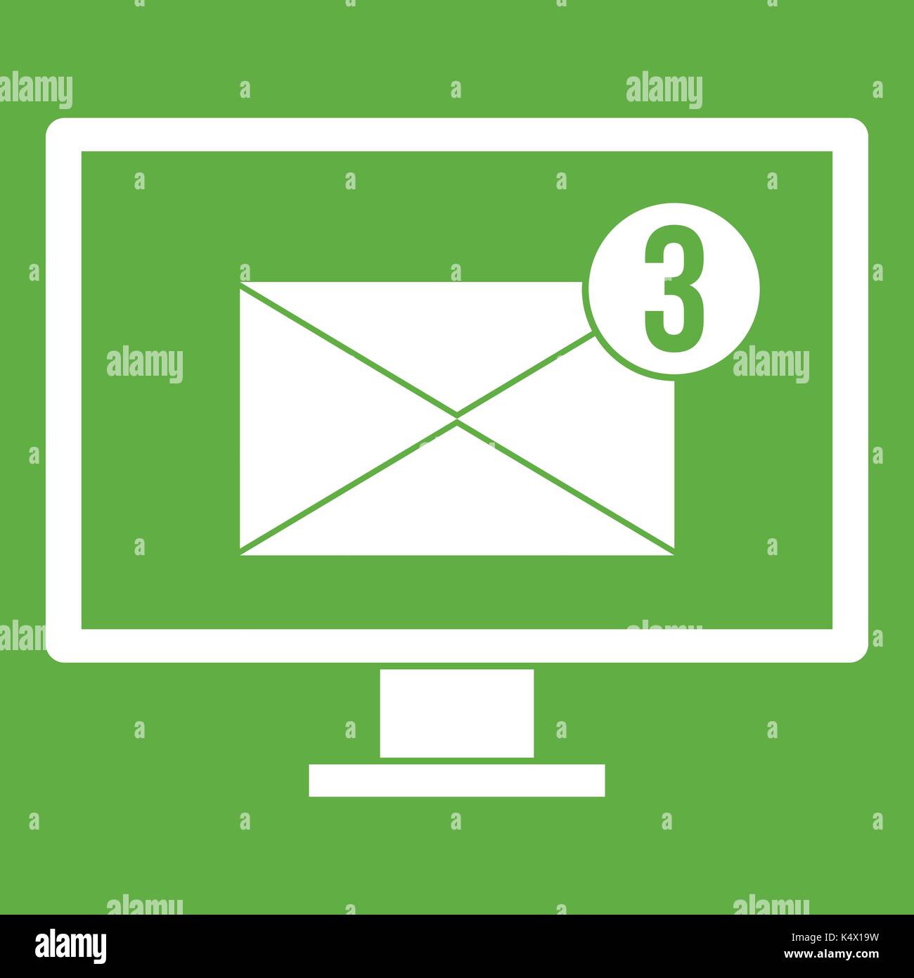 Monitor screen with email sign icon green Stock Vector Image & Art - Alamy