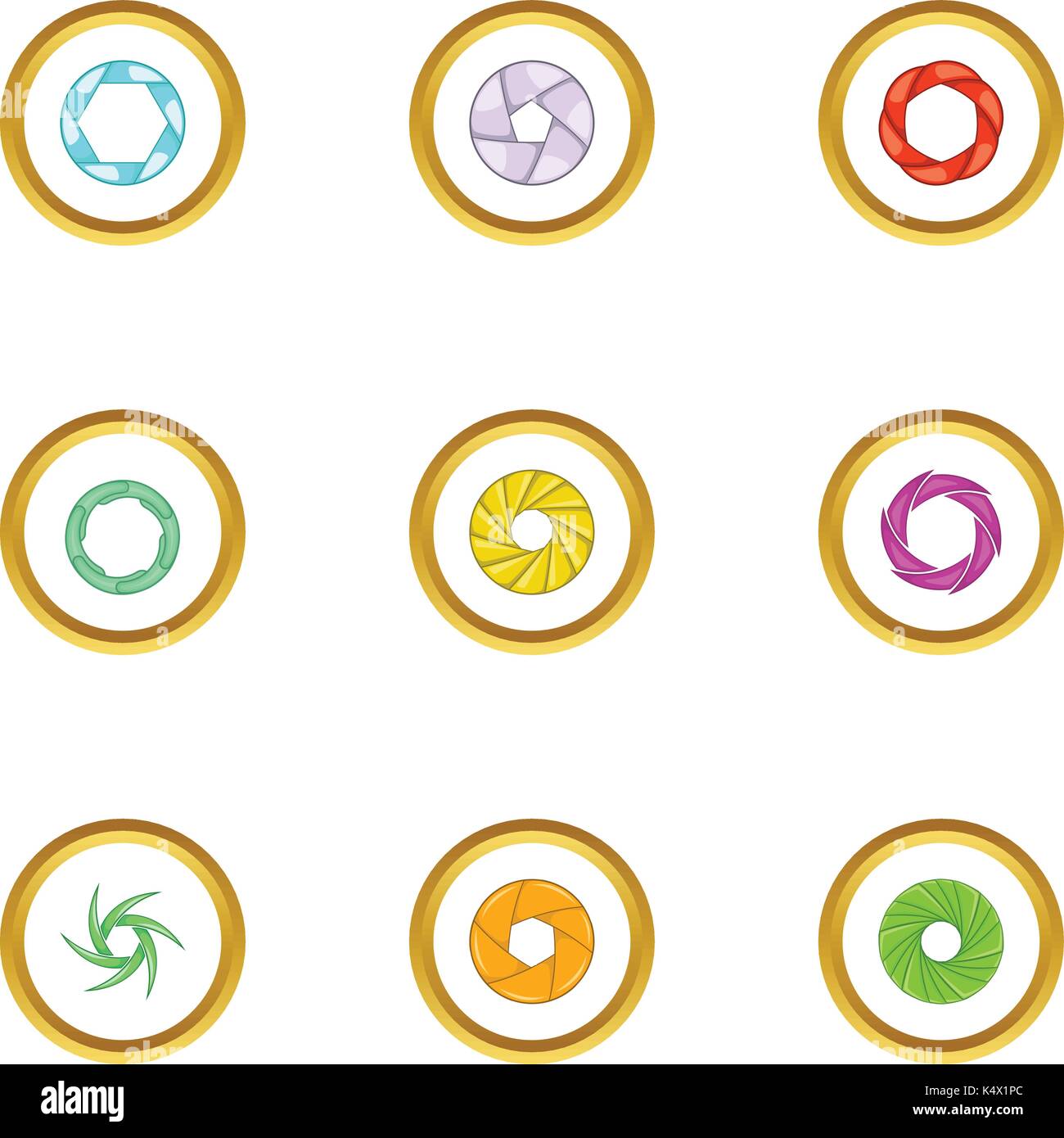 Camera shutter icons set, cartoon style Stock Vector Image & Art - Alamy