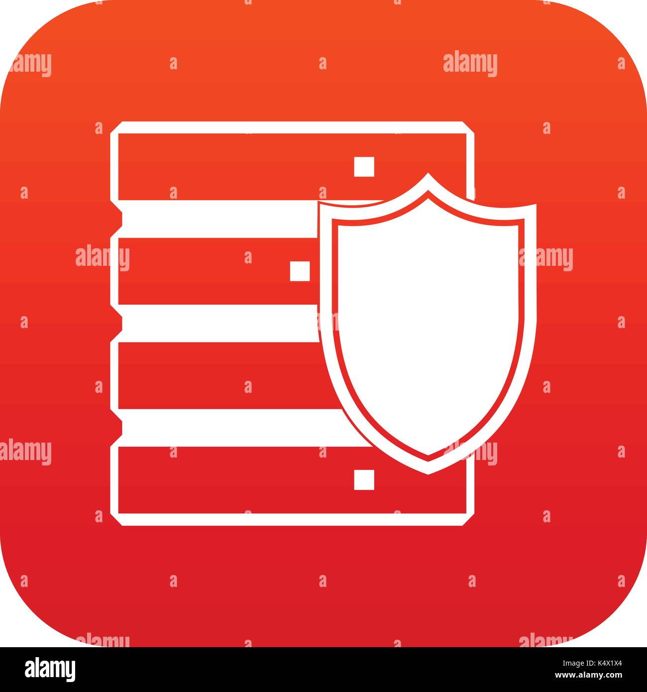 Database with shield icon digital red Stock Vector Image & Art - Alamy