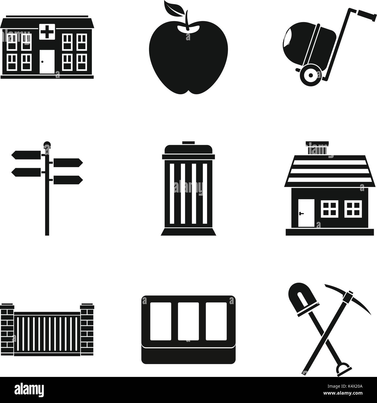 Foundation icons set, simple style Stock Vector Image & Art - Alamy