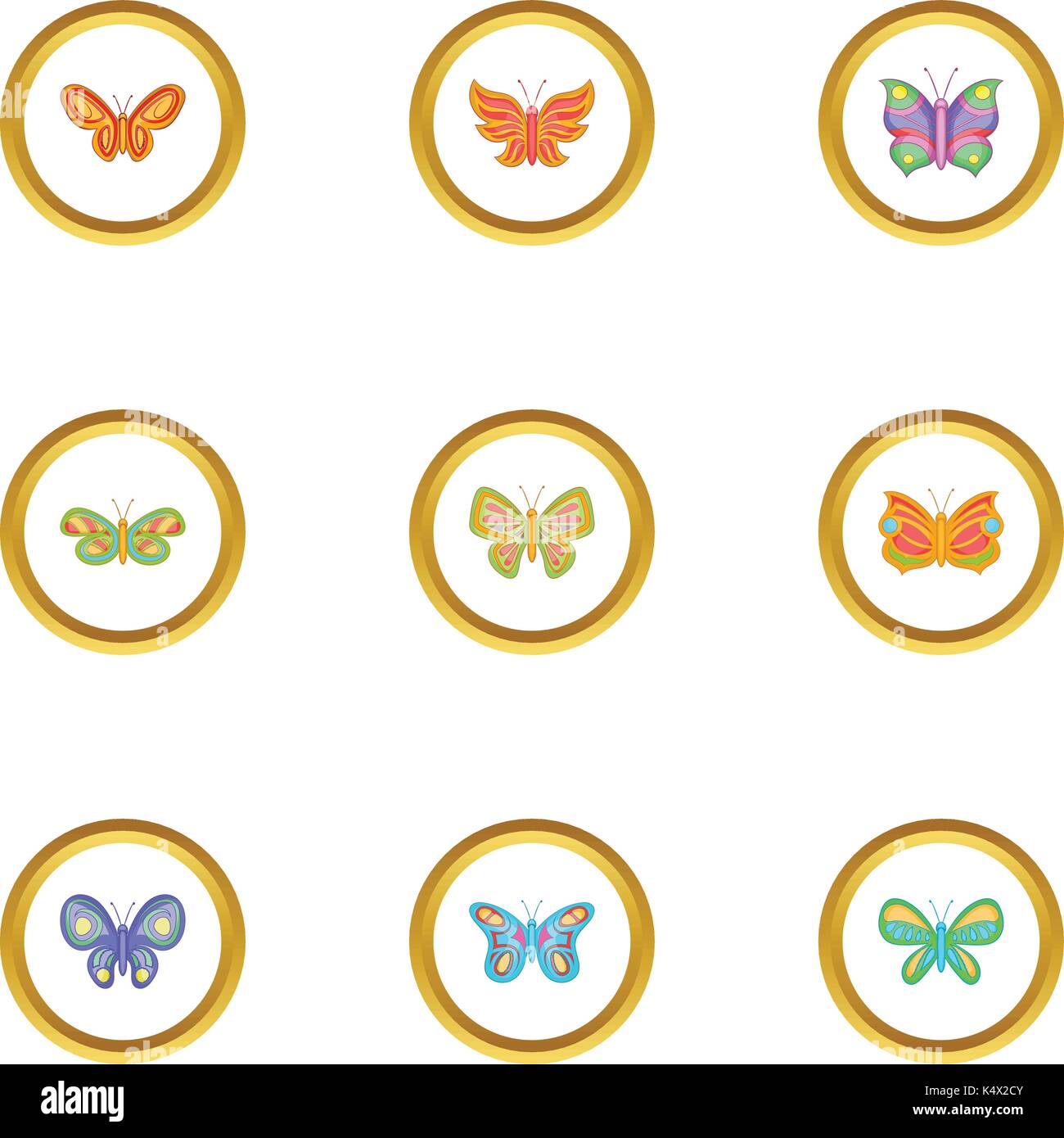 Butterfly icons set, cartoon style Stock Vector Image & Art - Alamy