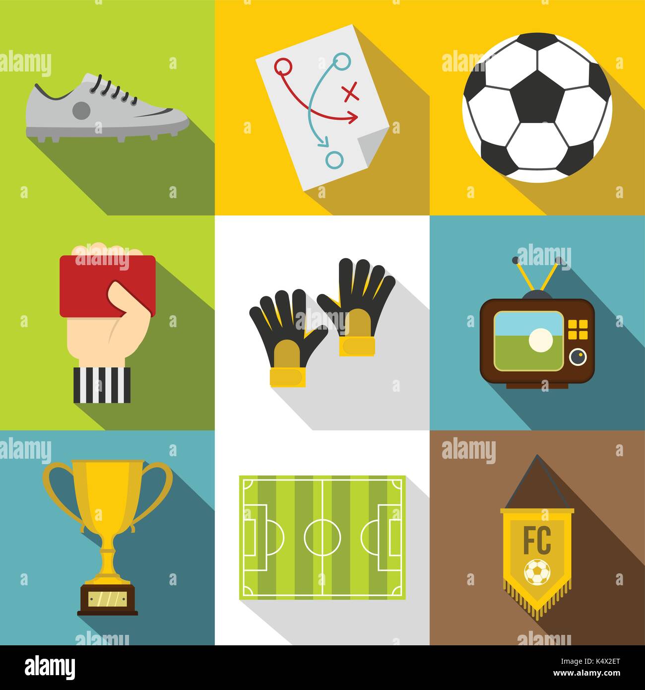 Football tournament icon set, flat style Stock Vector Image & Art - Alamy