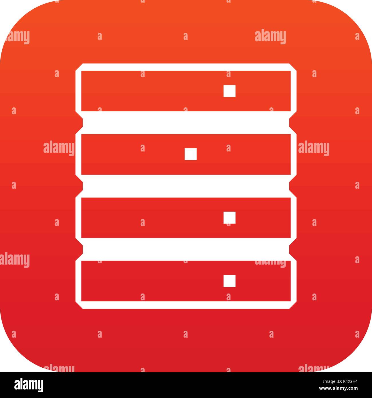 Database icon digital red Stock Vector Image & Art - Alamy