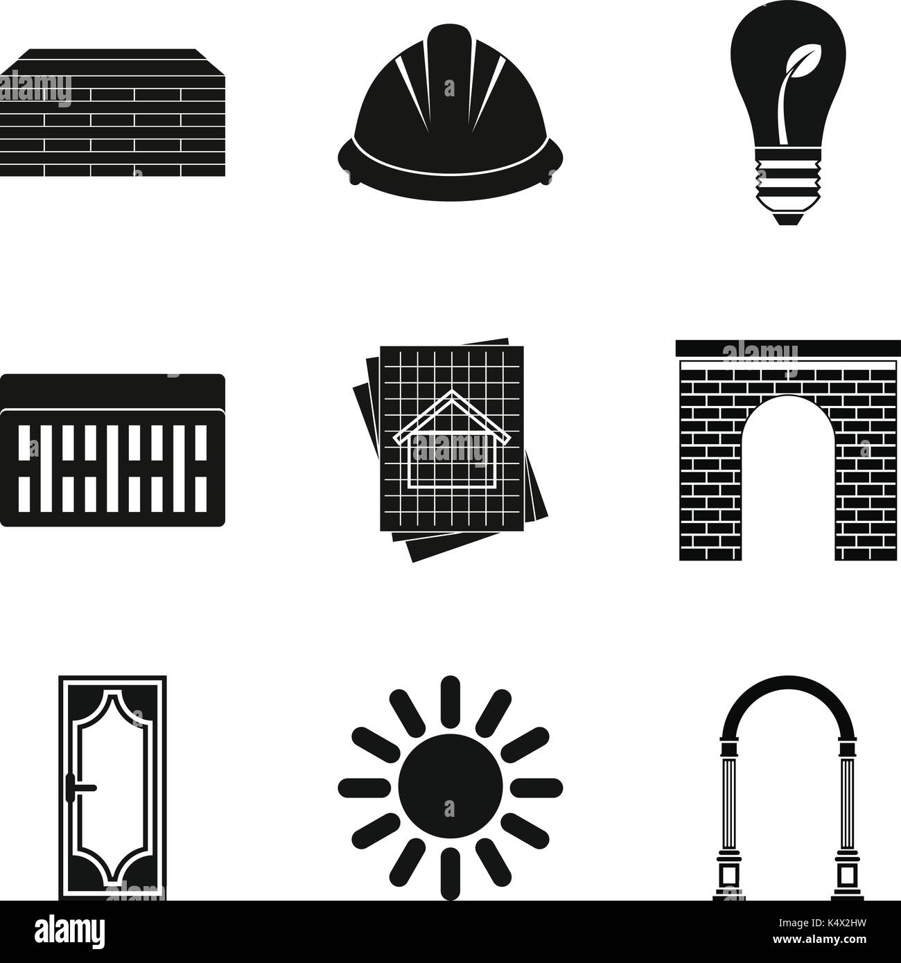 New building icons set, simple style Stock Vector Image & Art - Alamy