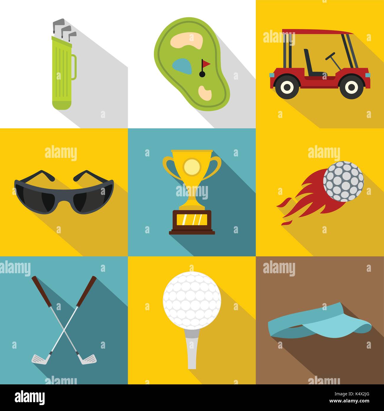 Golf related icon set, flat style Stock Vector Image & Art - Alamy