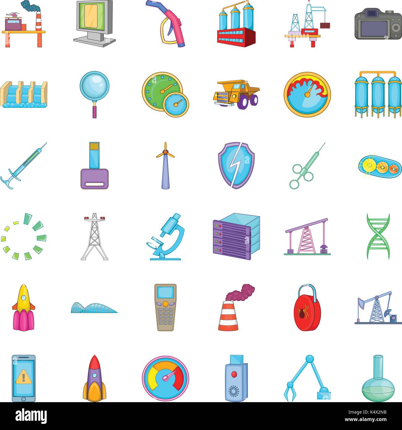 Technical icons set, cartoon style Stock Vector Image & Art - Alamy