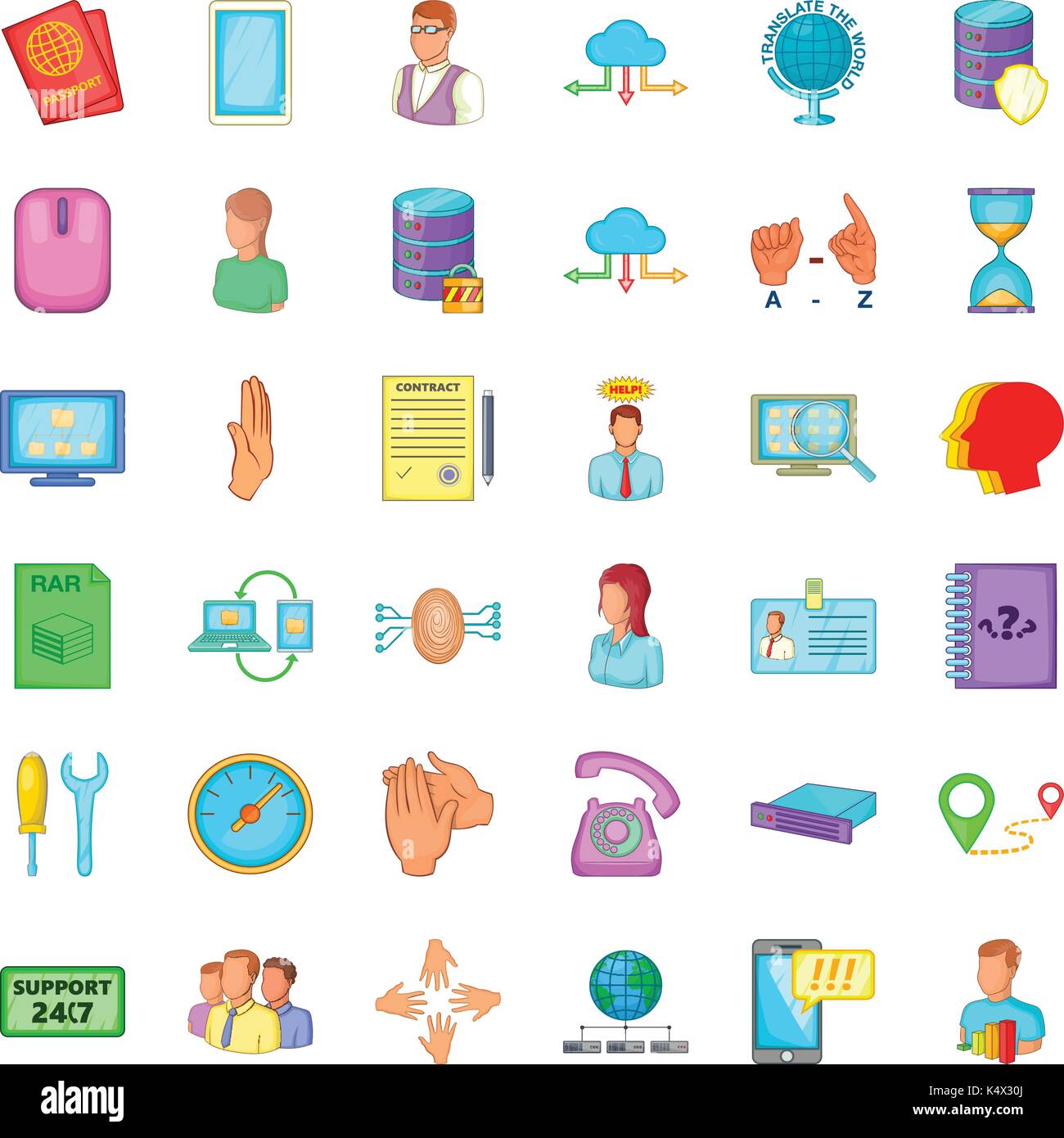 Support icons set, cartoon style Stock Vector Image & Art - Alamy