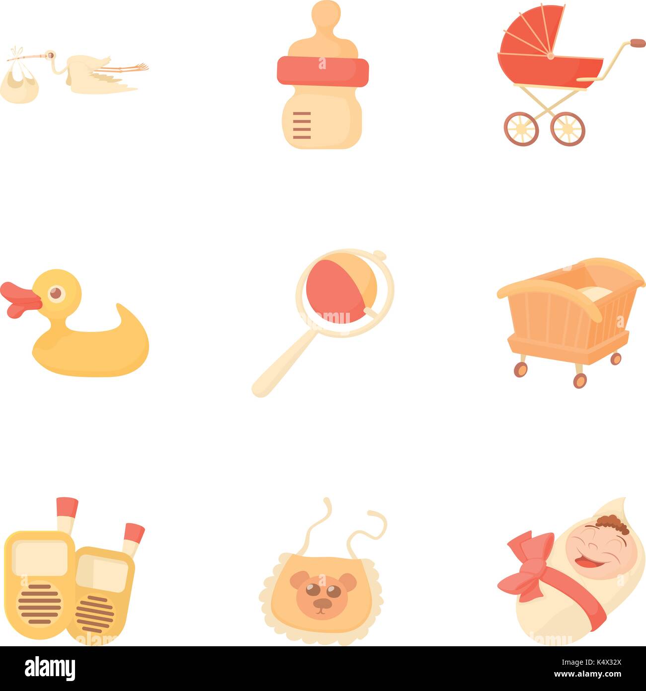 Kid accessories icons set, cartoon style Stock Vector Image & Art - Alamy