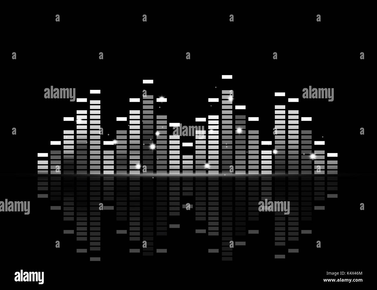 abstract black and white disco music equalizer poster for party events ...