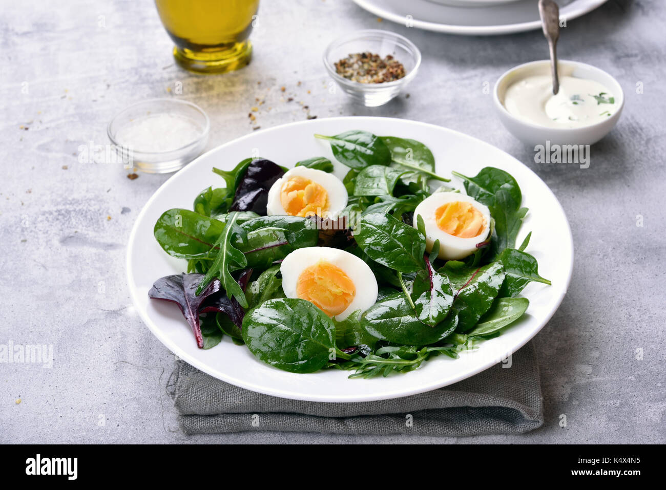 Fresh eggs green leaves hi-res stock photography and images - Alamy