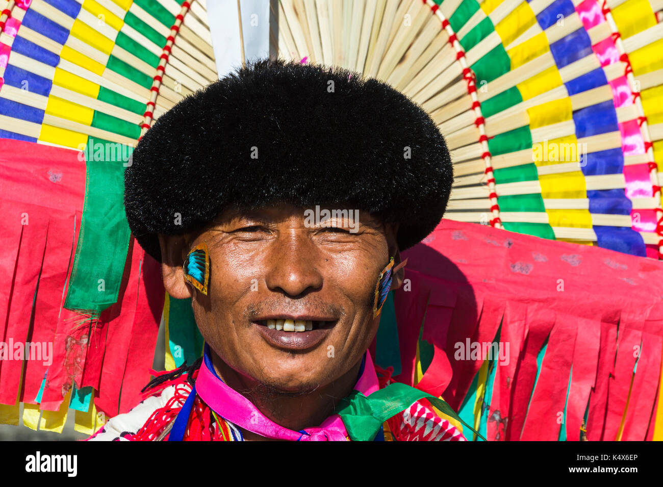 Tribes man at the Hornbill Festival, Kohima, Nagaland, India Stock ...