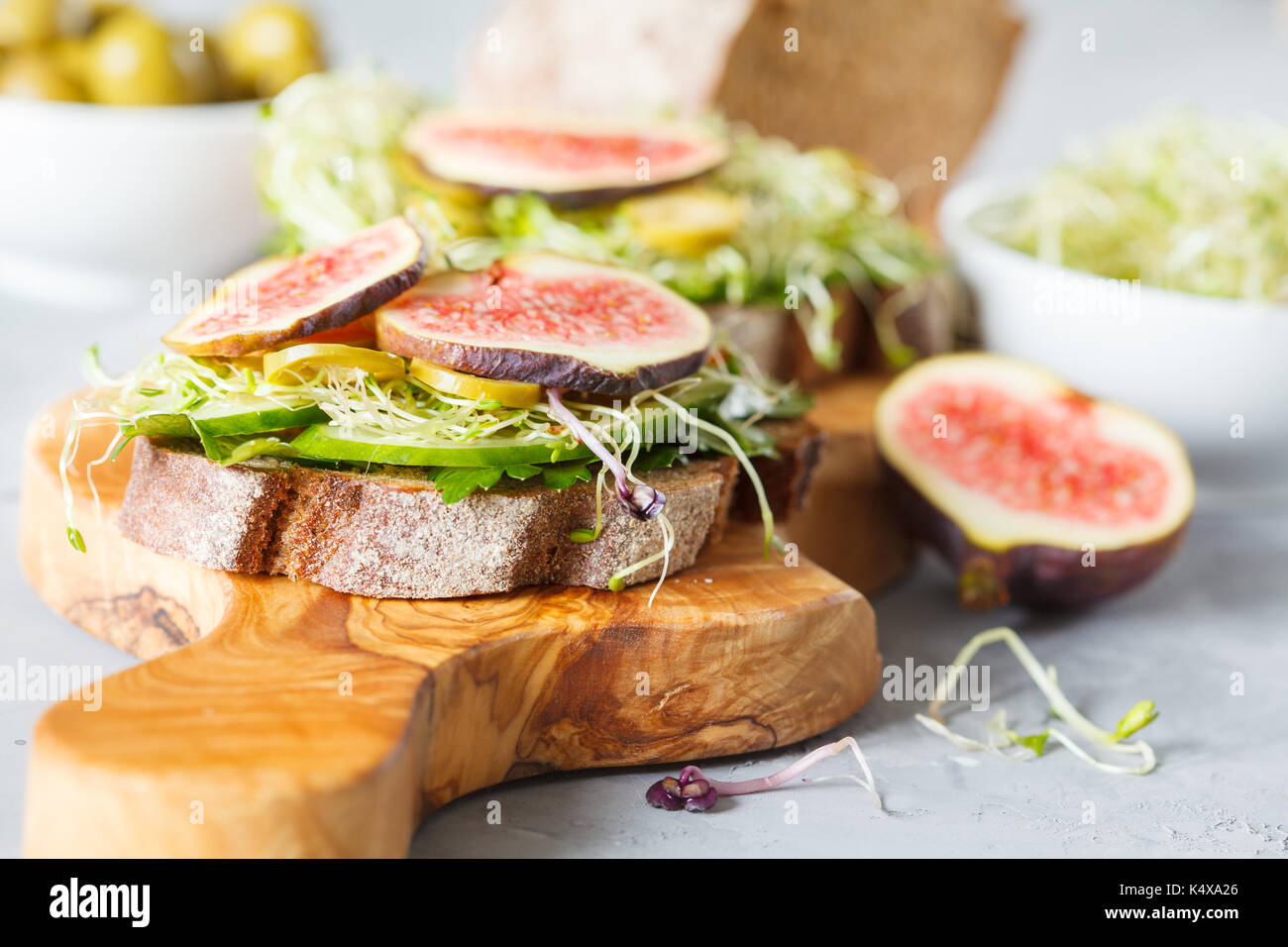 Healthy color vegetarian sandwiches. Love for a healthy vegan food ...