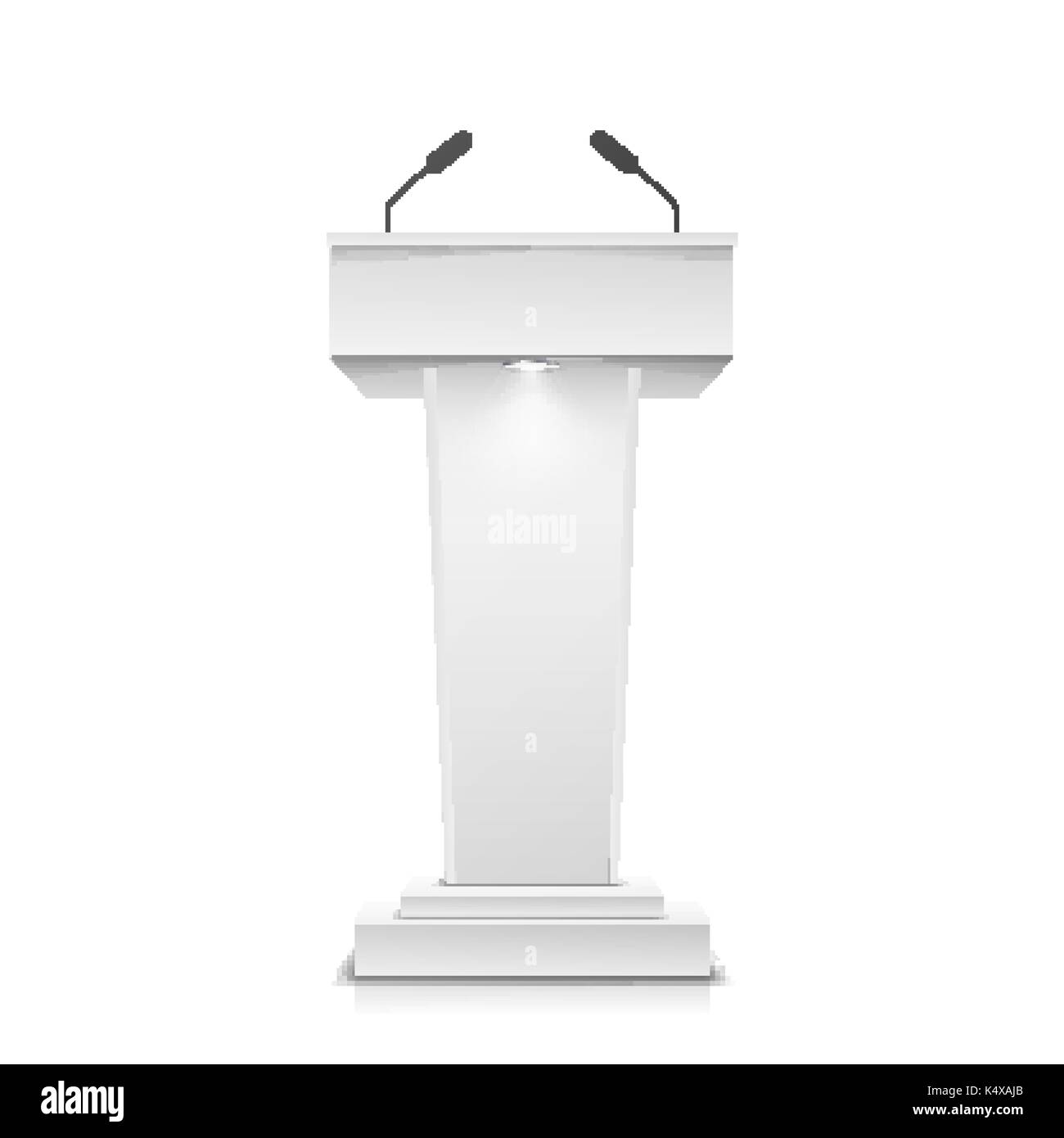Tribune Isolated Vector. White Clean Podium Tribune Rostrum Stand. With ...