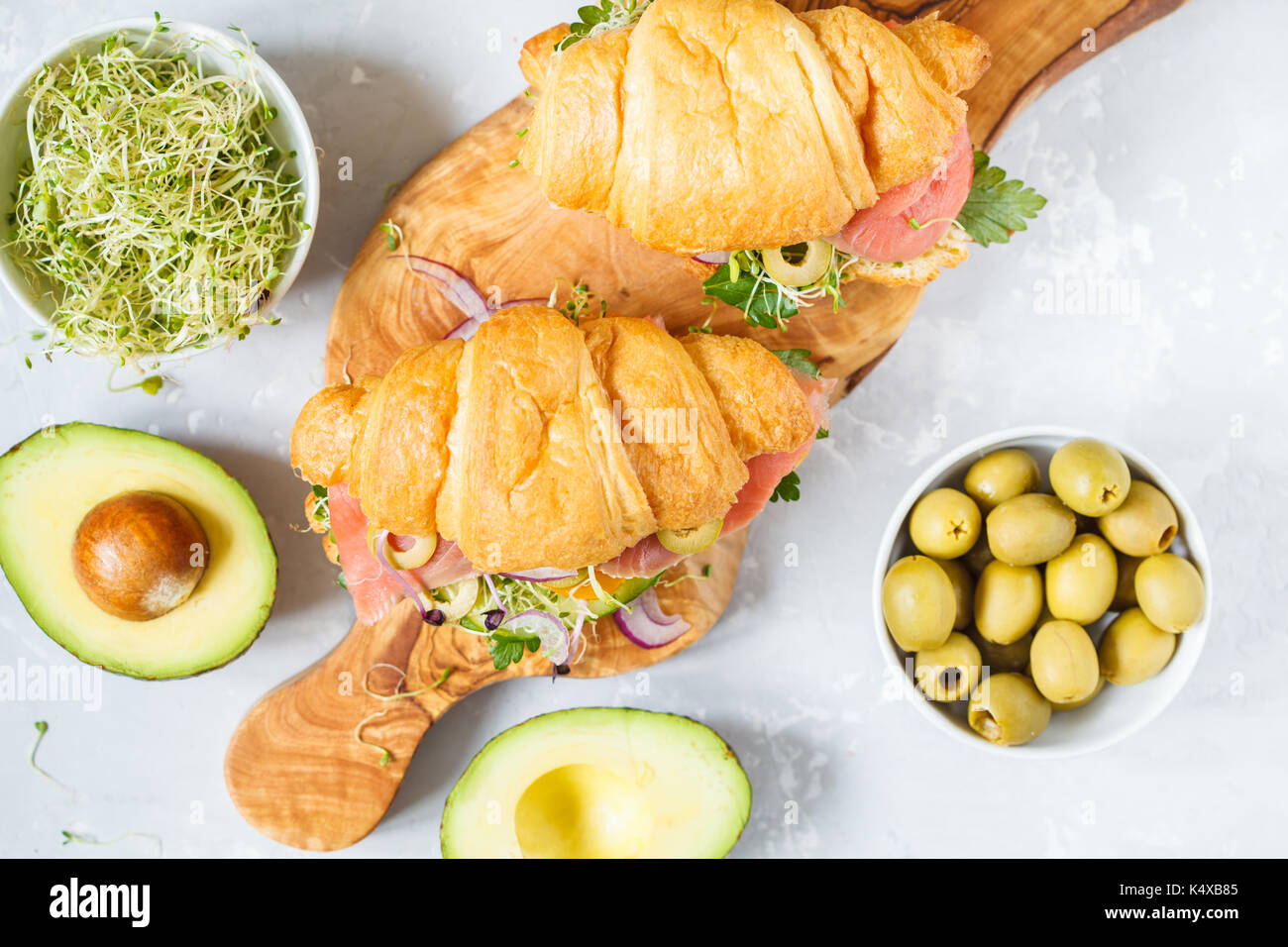 Croissant sandwich red fish hi-res stock photography and images - Alamy