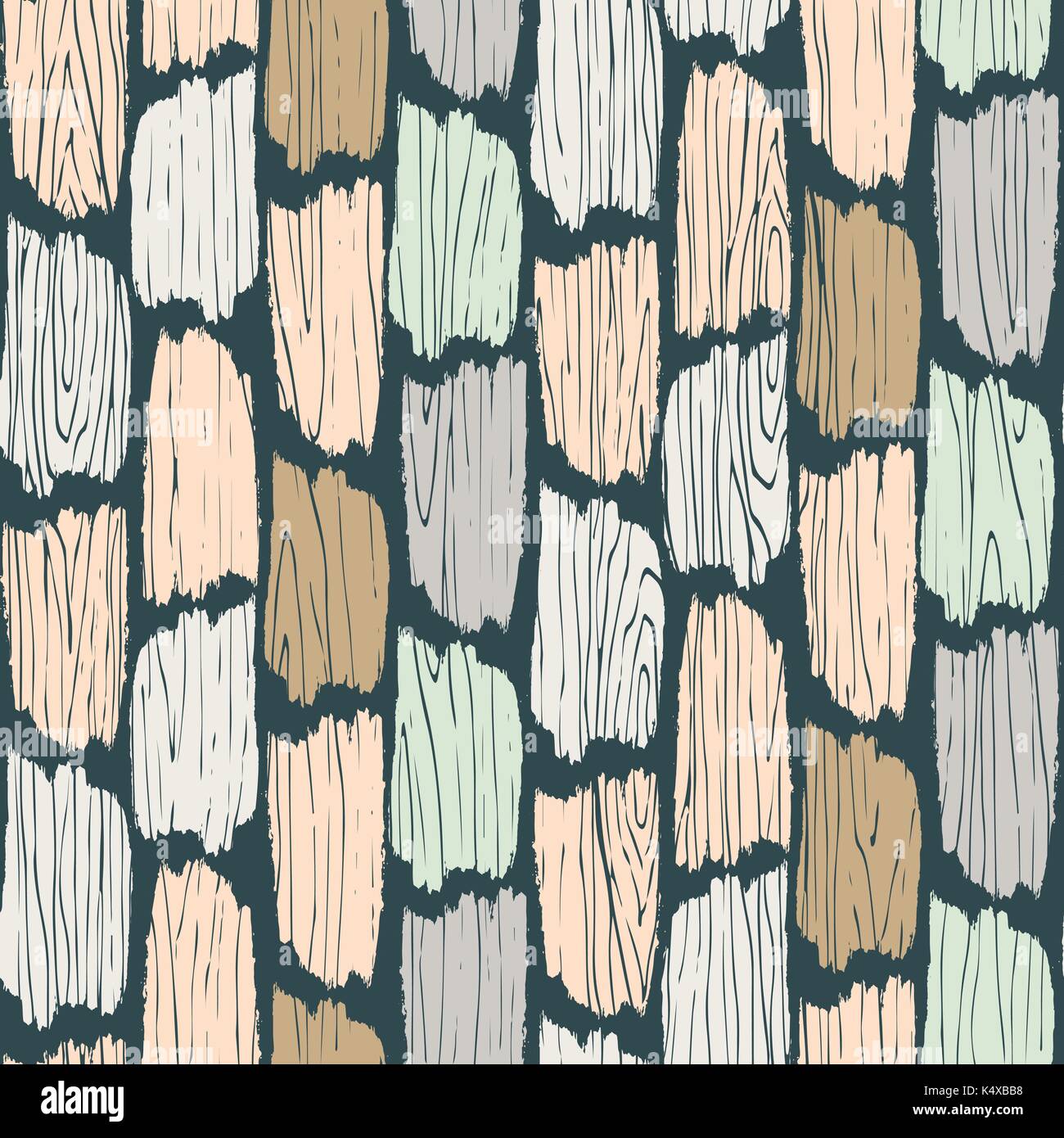 Wood planks seamless pattern. Tree bark texture vector background Stock ...