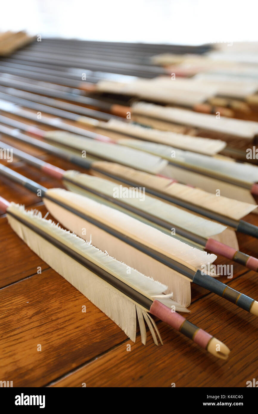 Japanese traditional archery arrows Stock Photo - Alamy