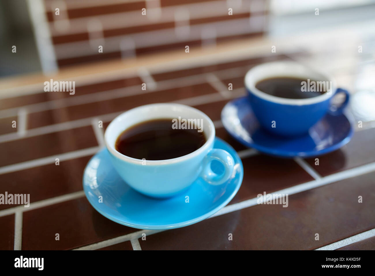 Two cups of coffee Stock Photo - Alamy