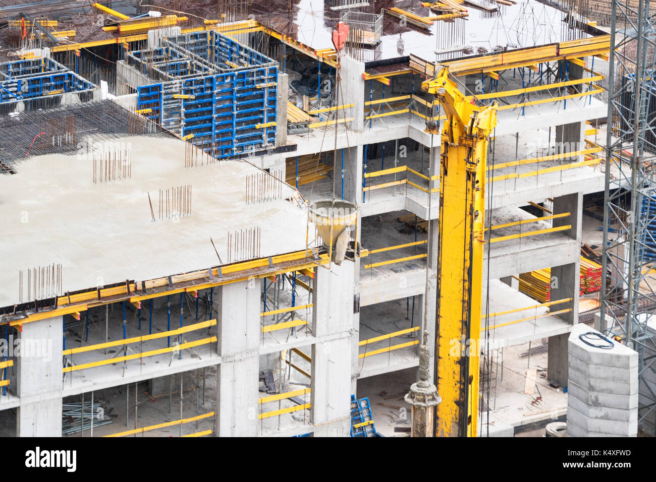 Construction of concrete foundation of new building Stock Photo - Alamy