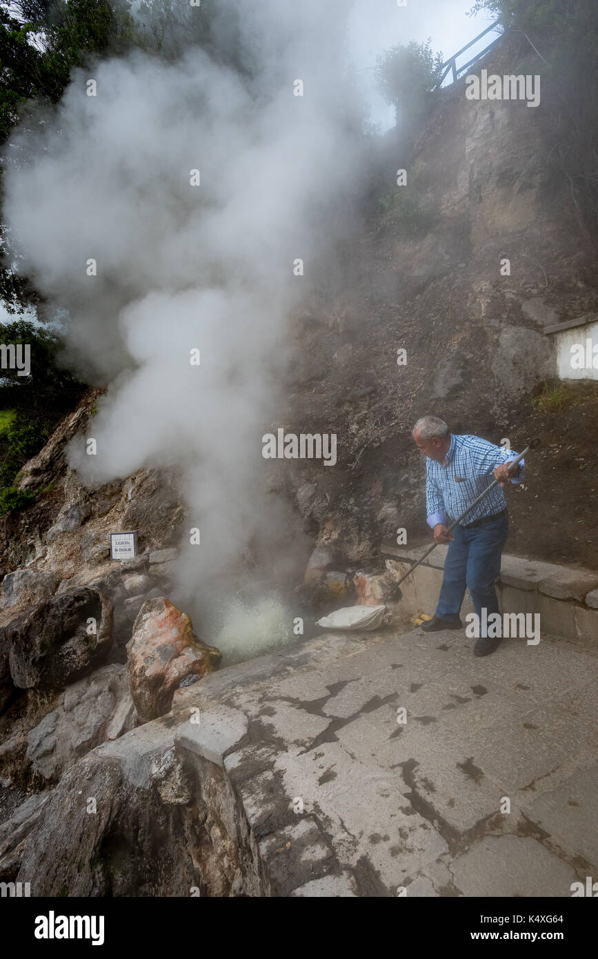 Caldeira, Furnas. Hot springs and fumaroles, people cooking in Furnas ...