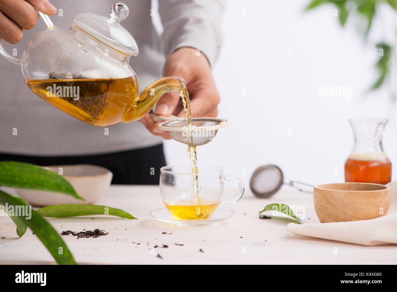 Tea poured cup on background hi-res stock photography and images - Alamy