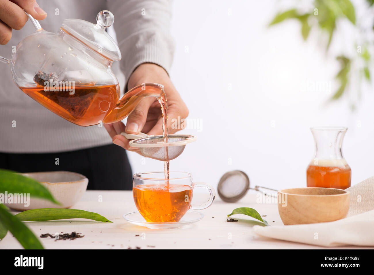 Black tea poured glass hi-res stock photography and images - Alamy