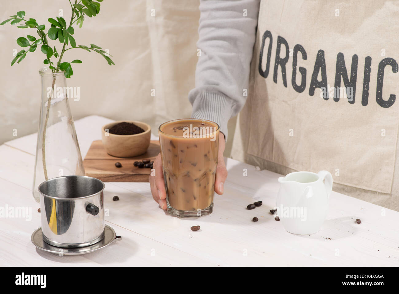 Delicious of homemade green tea matcha latte Stock Photo - Alamy