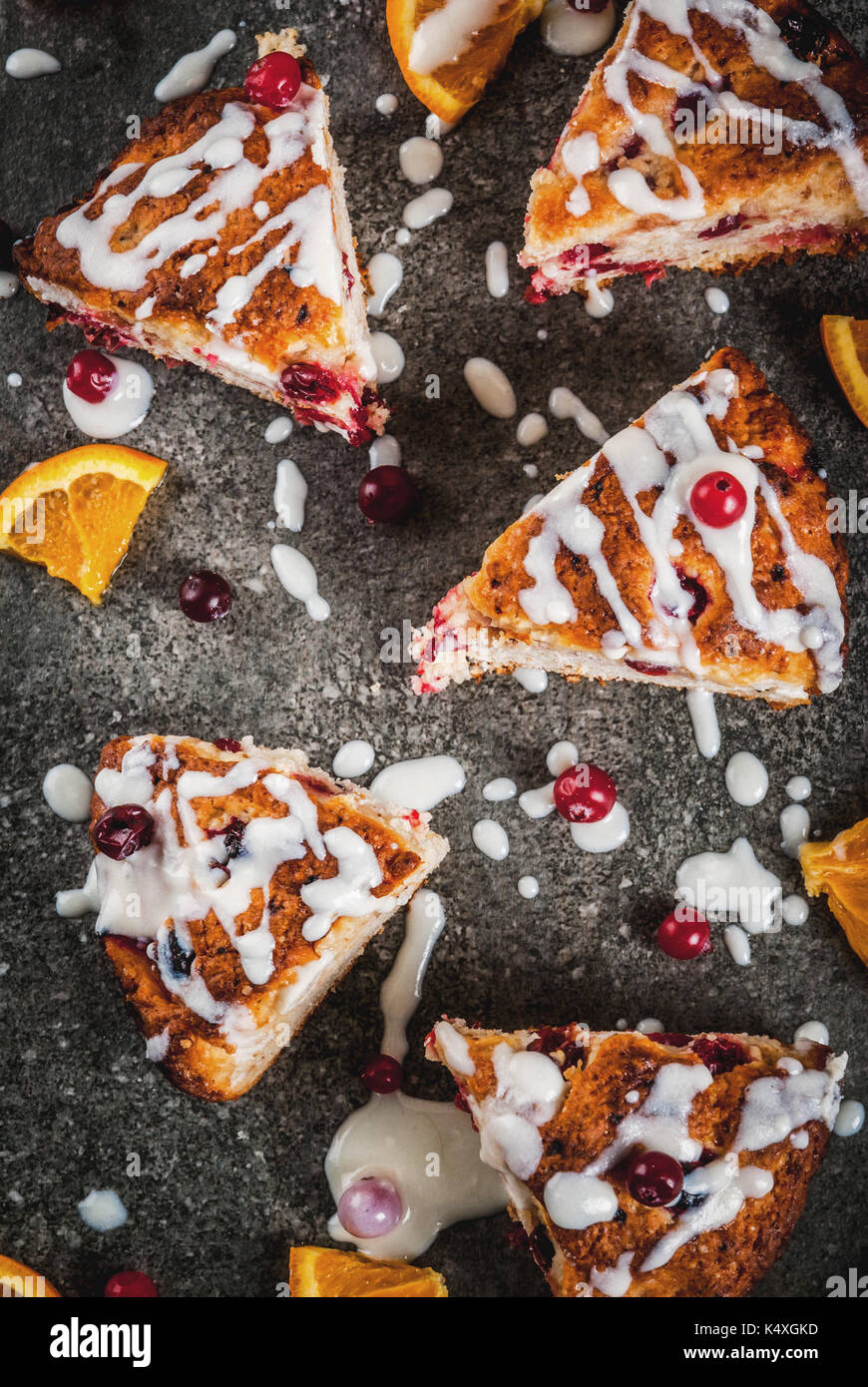 British English traditional pastries. Cookies pie cranberry scones with ...