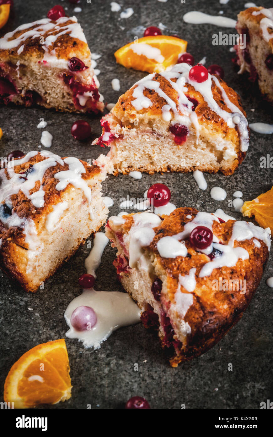 British English traditional pastries. Cookies pie cranberry scones with ...