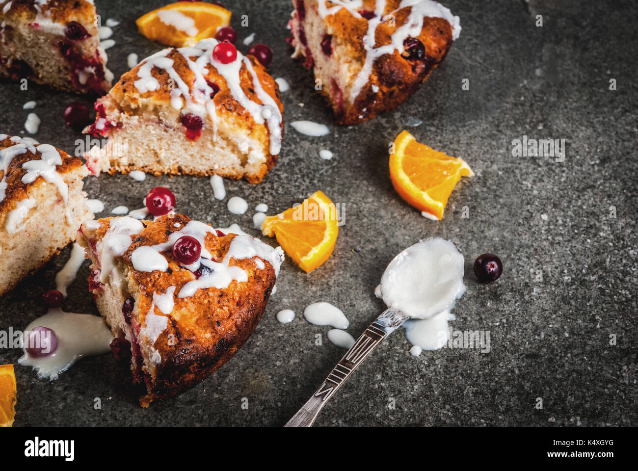 British English traditional pastries. Cookies pie cranberry scones with ...