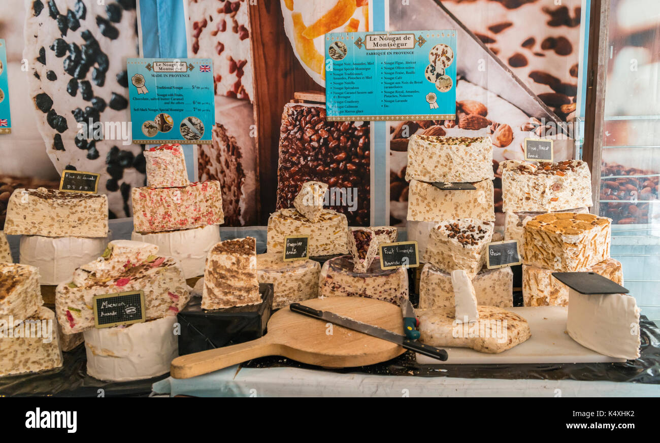 Selection of nougat in a shop in Grasse Stock Photo - Alamy