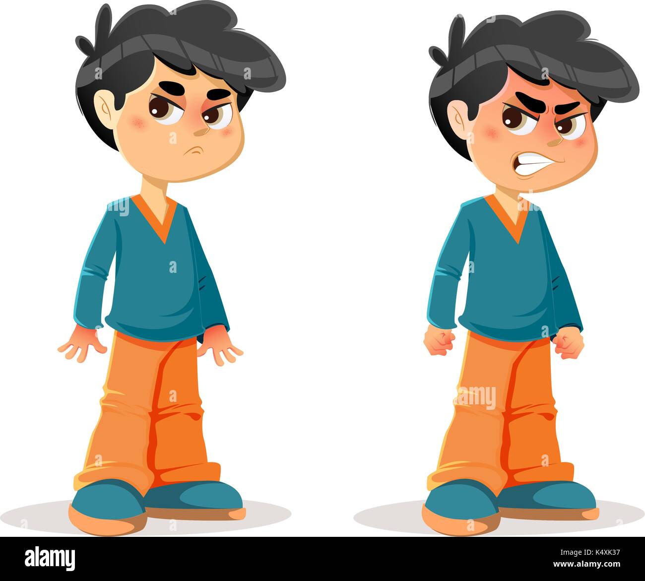 Vector Illustration of Annoyed Angry Young Boy Body Language and ... Vector Illustration of Annoyed Angry Young Boy Body Language and ...