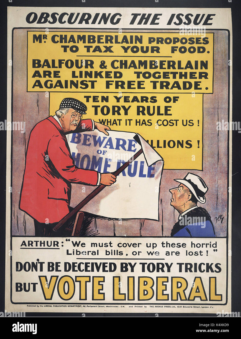 Obscuring the Issue. - British Political Posters, c1905-c1910 Stock ...