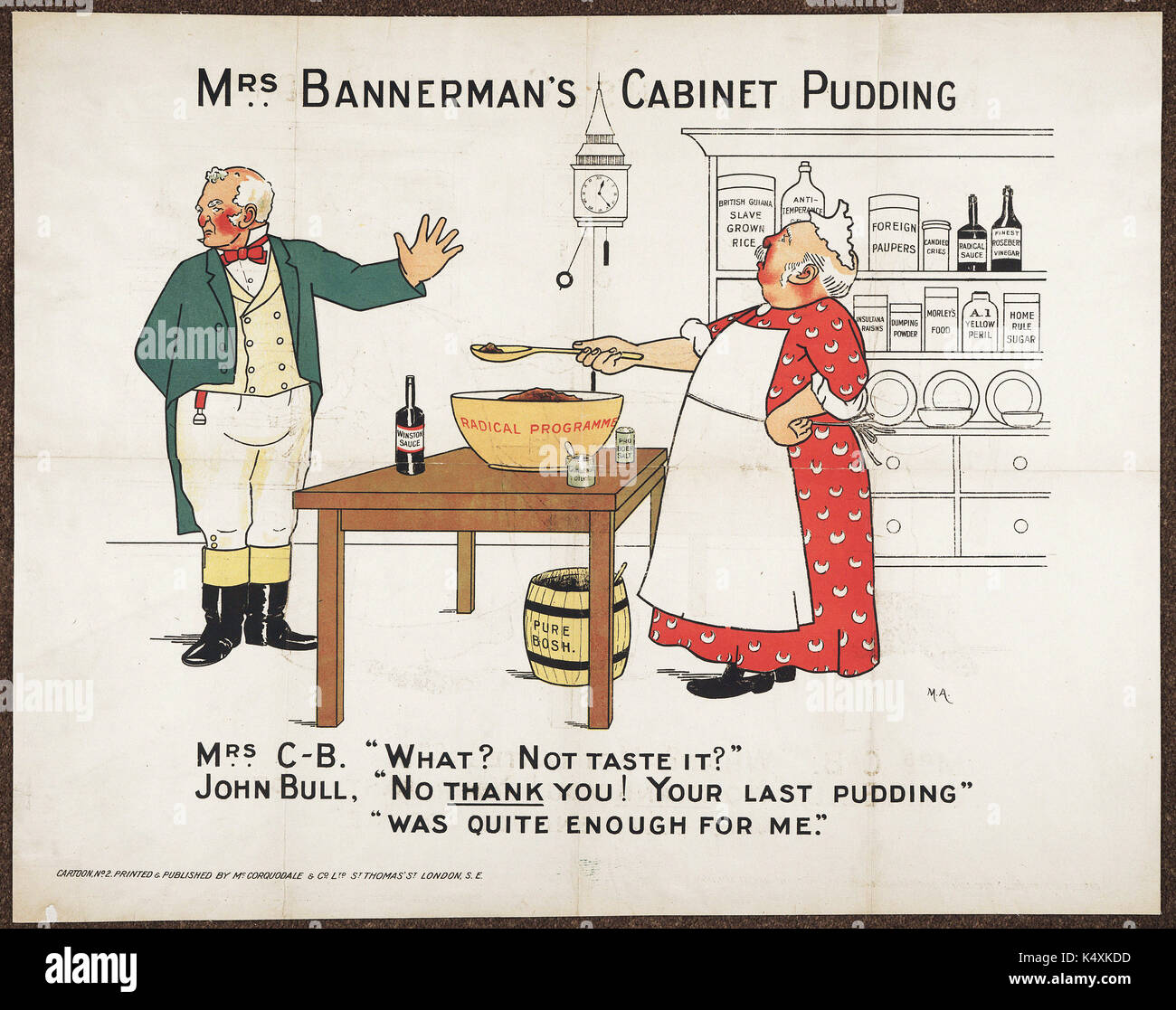 Mrs. Bannerman's Cabinet Pudding - British Political Posters, c1905 ...