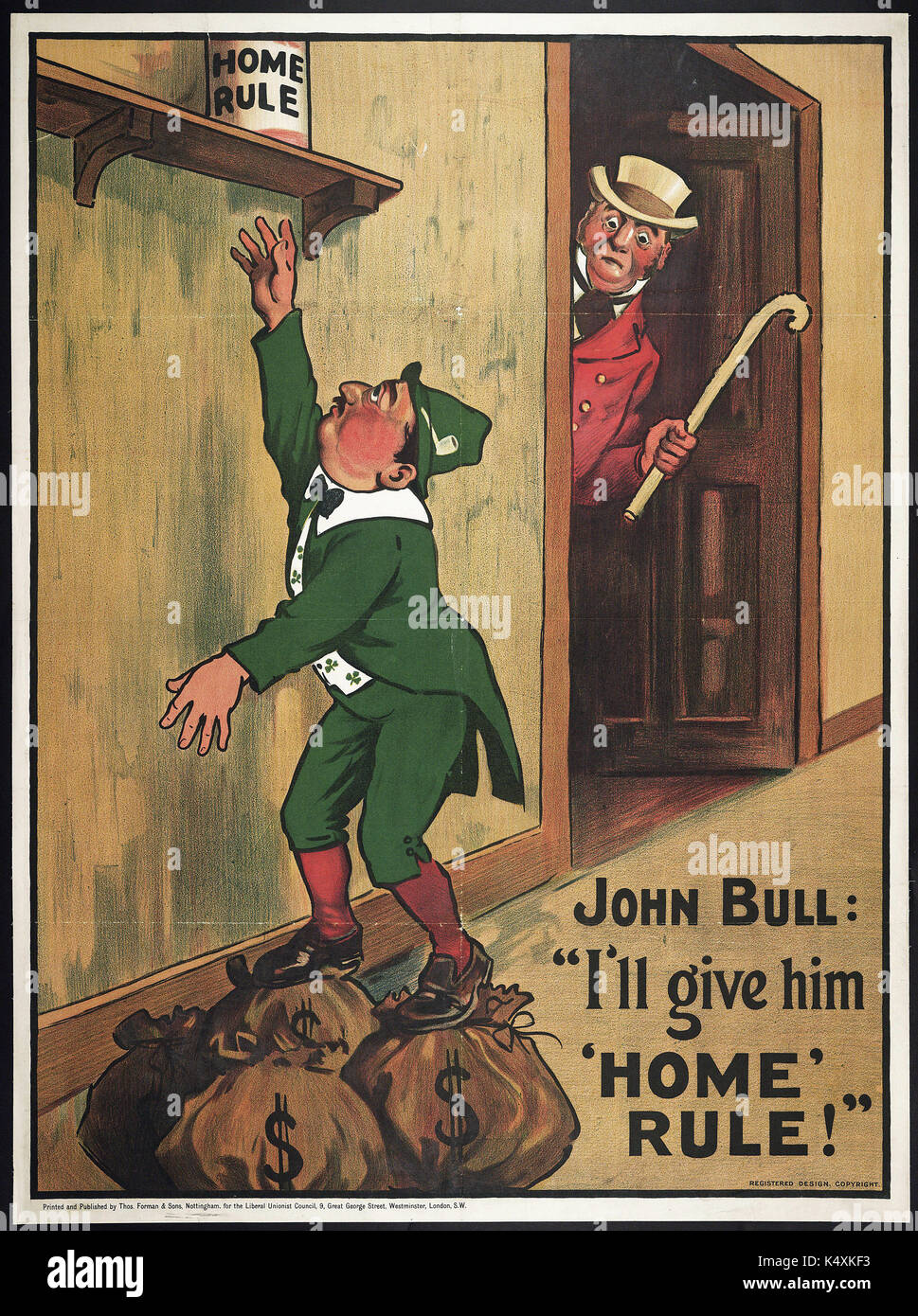 I'll give him Home Rule! - British Political Posters, c1905-c1910 Stock ...