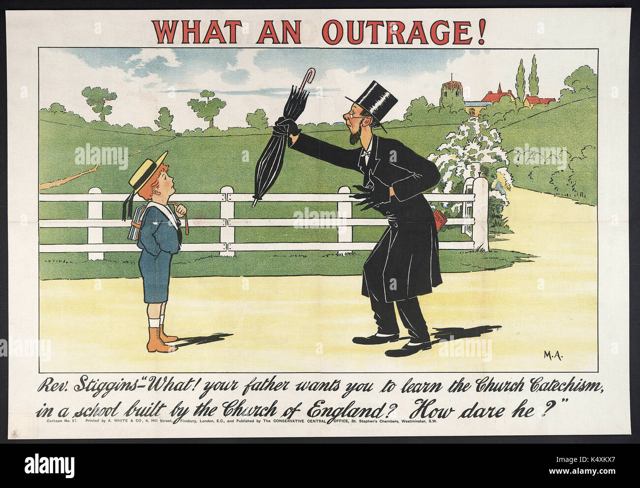 What an outrage! - British Political Posters, c1905-c1910 Stock Photo ...