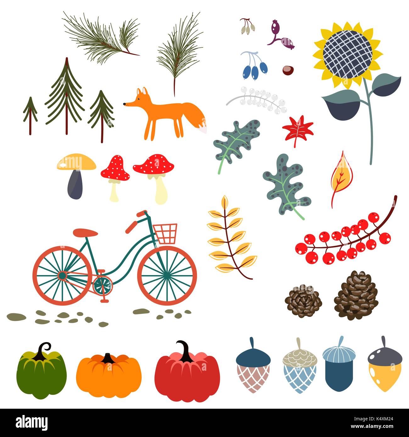 Autumn fall clip art vector illustrations Stock Vector Image & Art - Alamy