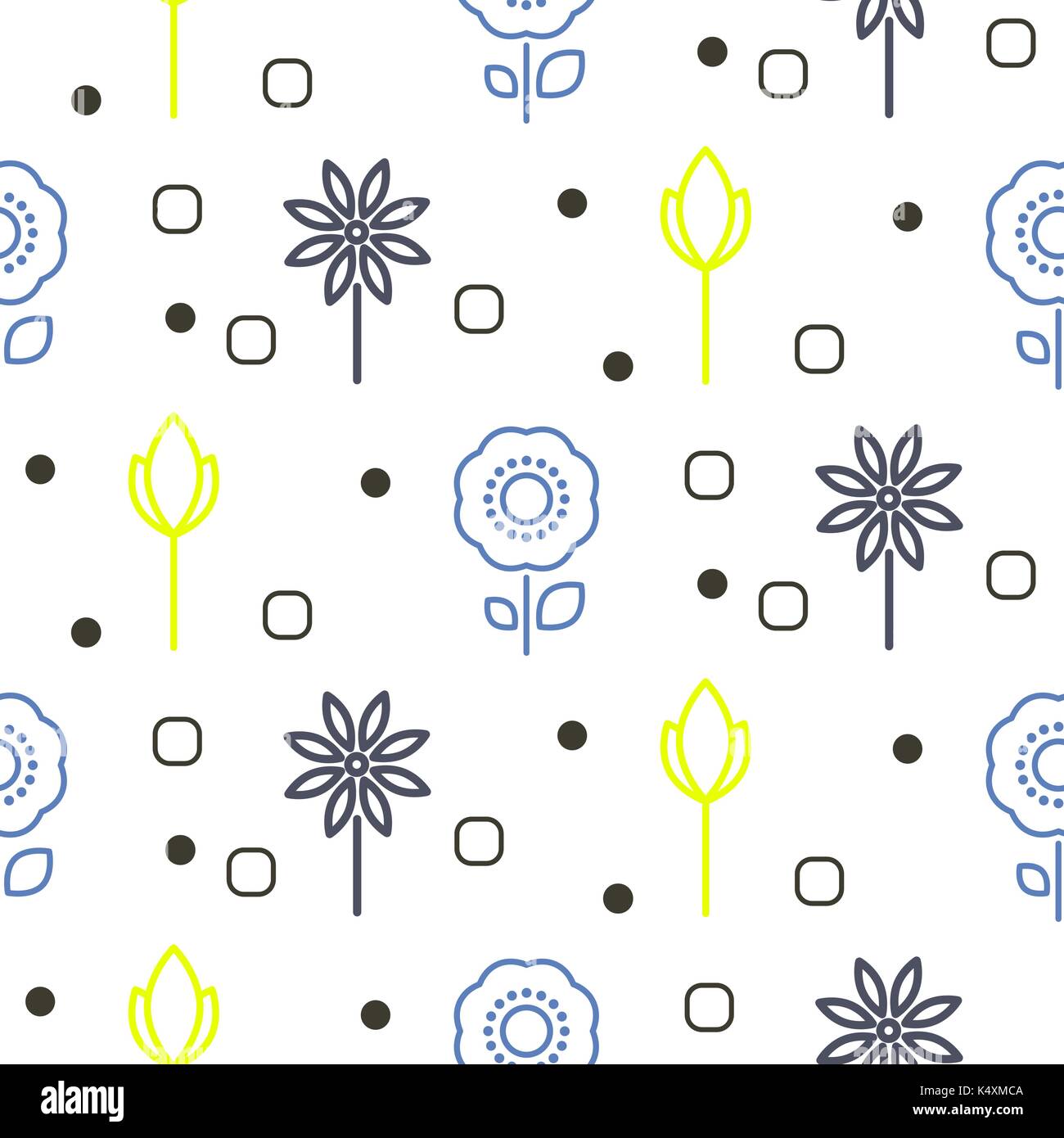 Geometric flower seamless line vector pattern Stock Vector Image & Art ...